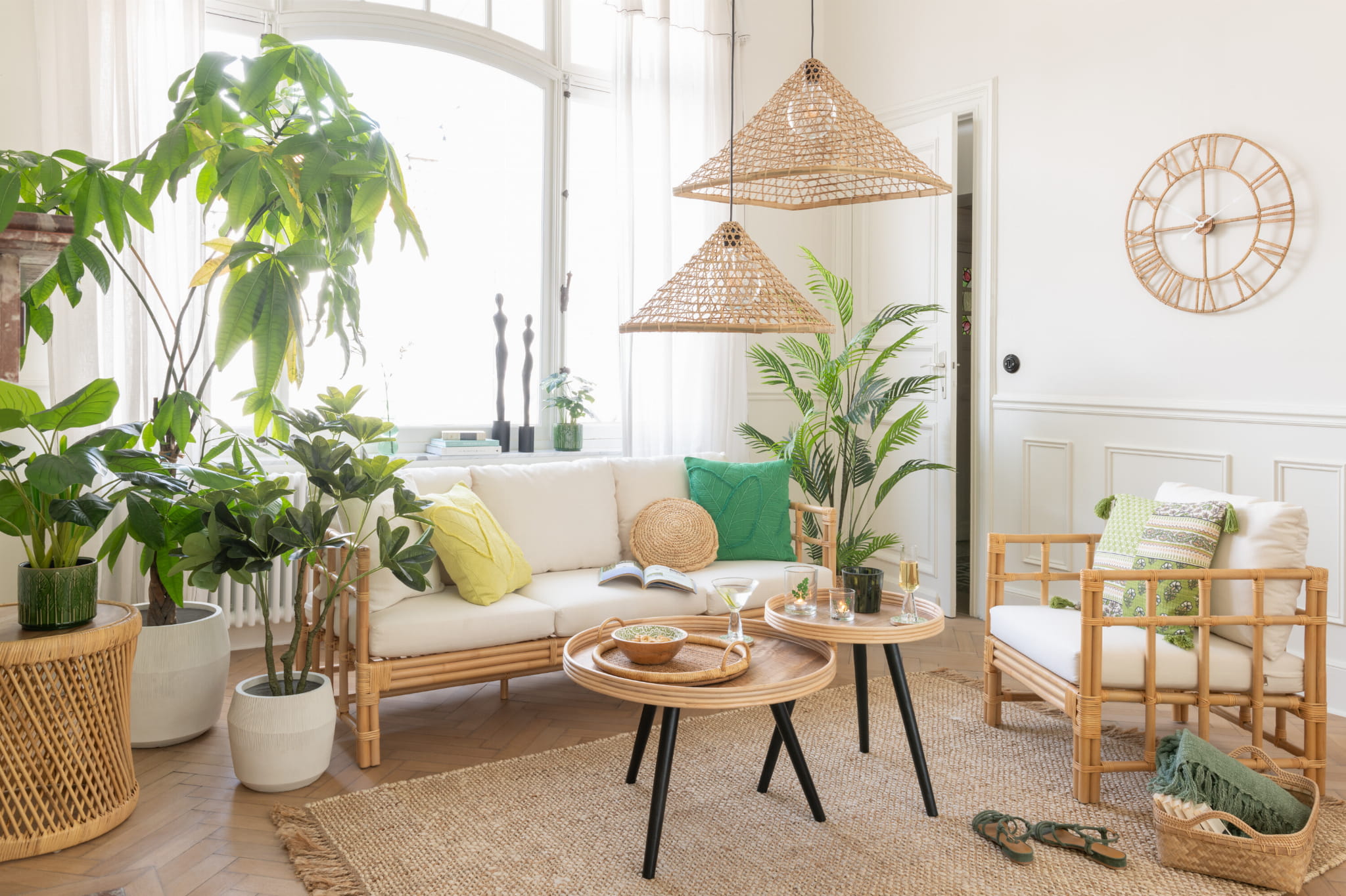 Fotel Arm Chair Elise+Cushion Rattan/Textile Natural/White Loft-love.pl ...